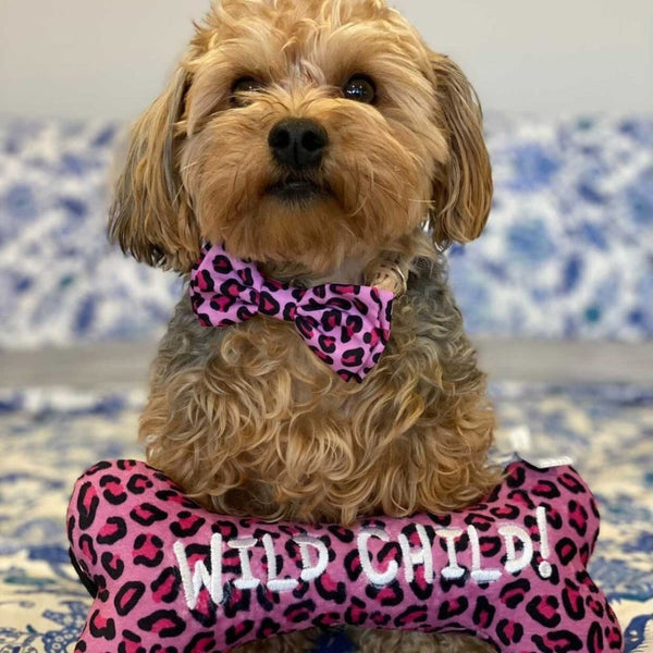 Pink Leopard Bow Tie For Dogs & Cats - Huxley & Kent